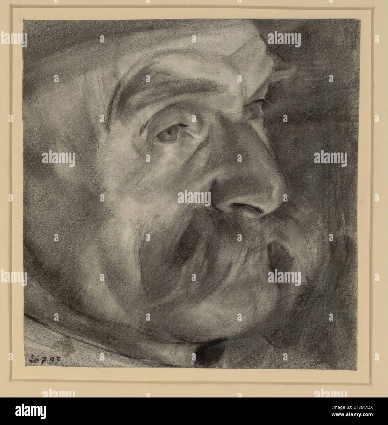 Fragment: portrait of a retired captain Bade, Franz Wiegele (Nötsch ...