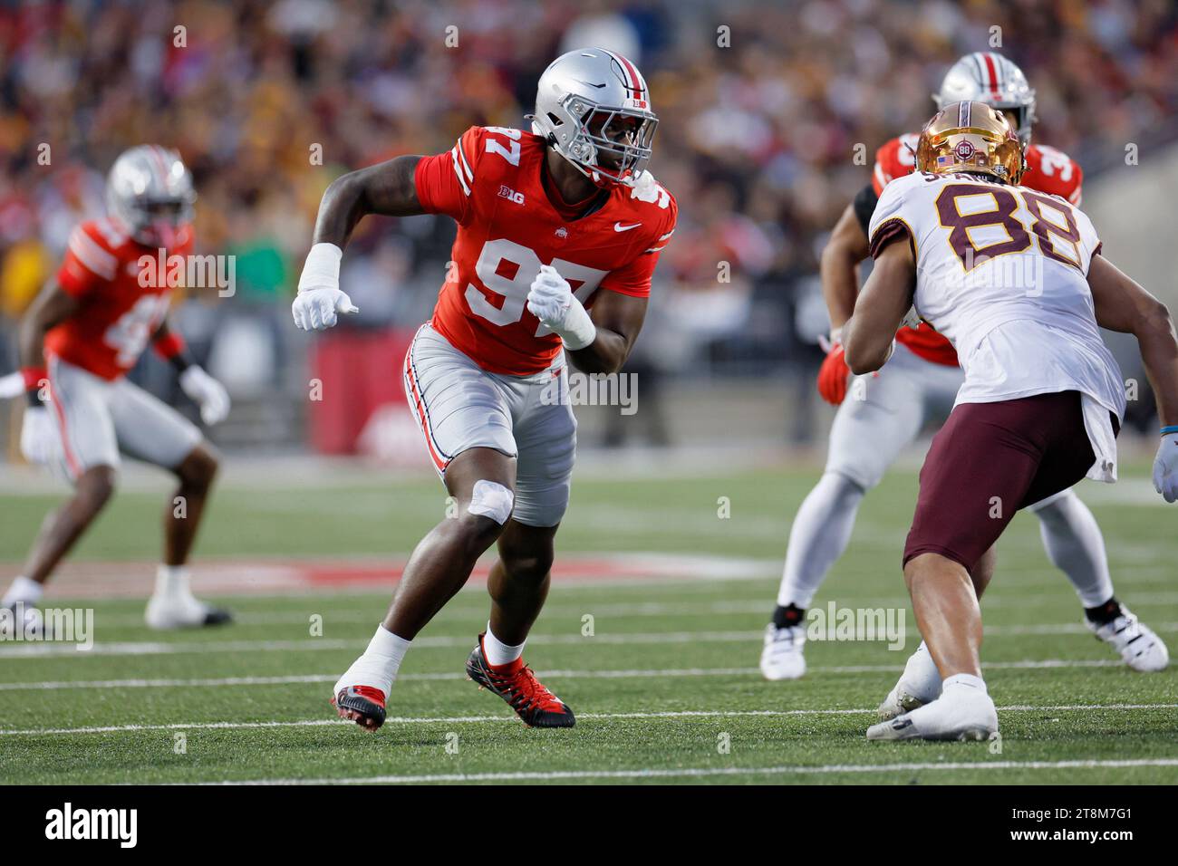 Ohio State defensive lineman Kenyatta Jackson plays against Minnesota ...