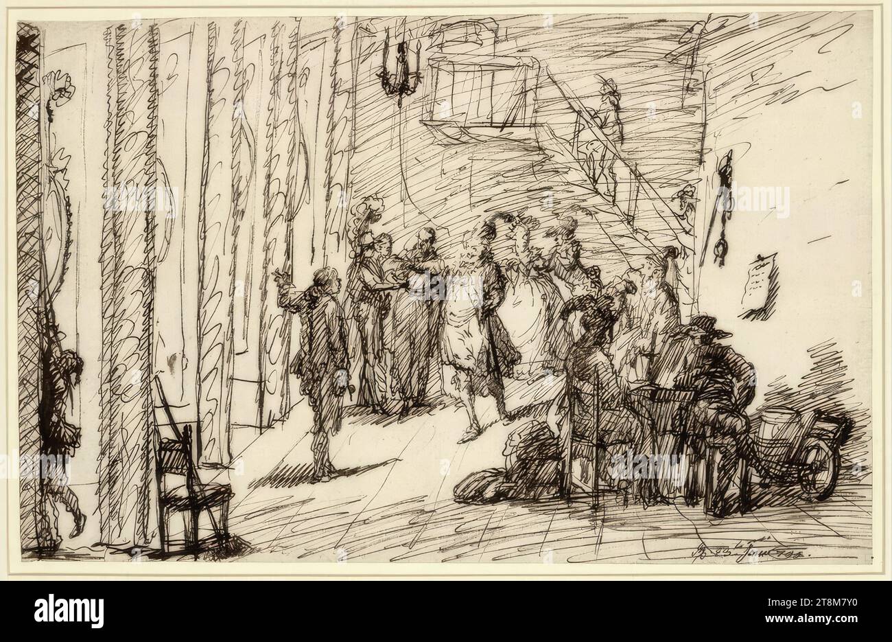 Theater rehearsal, Lucas Stipperger, Vienna 1755 - 1806 Vienna, drawing ...