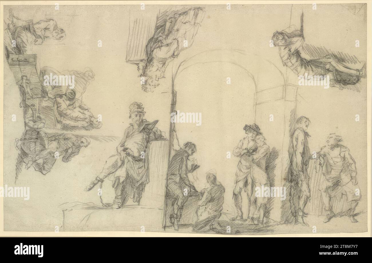 Groups of prisoners in the temple, Lucas Stipperger, Vienna 1755 - 1806 ...