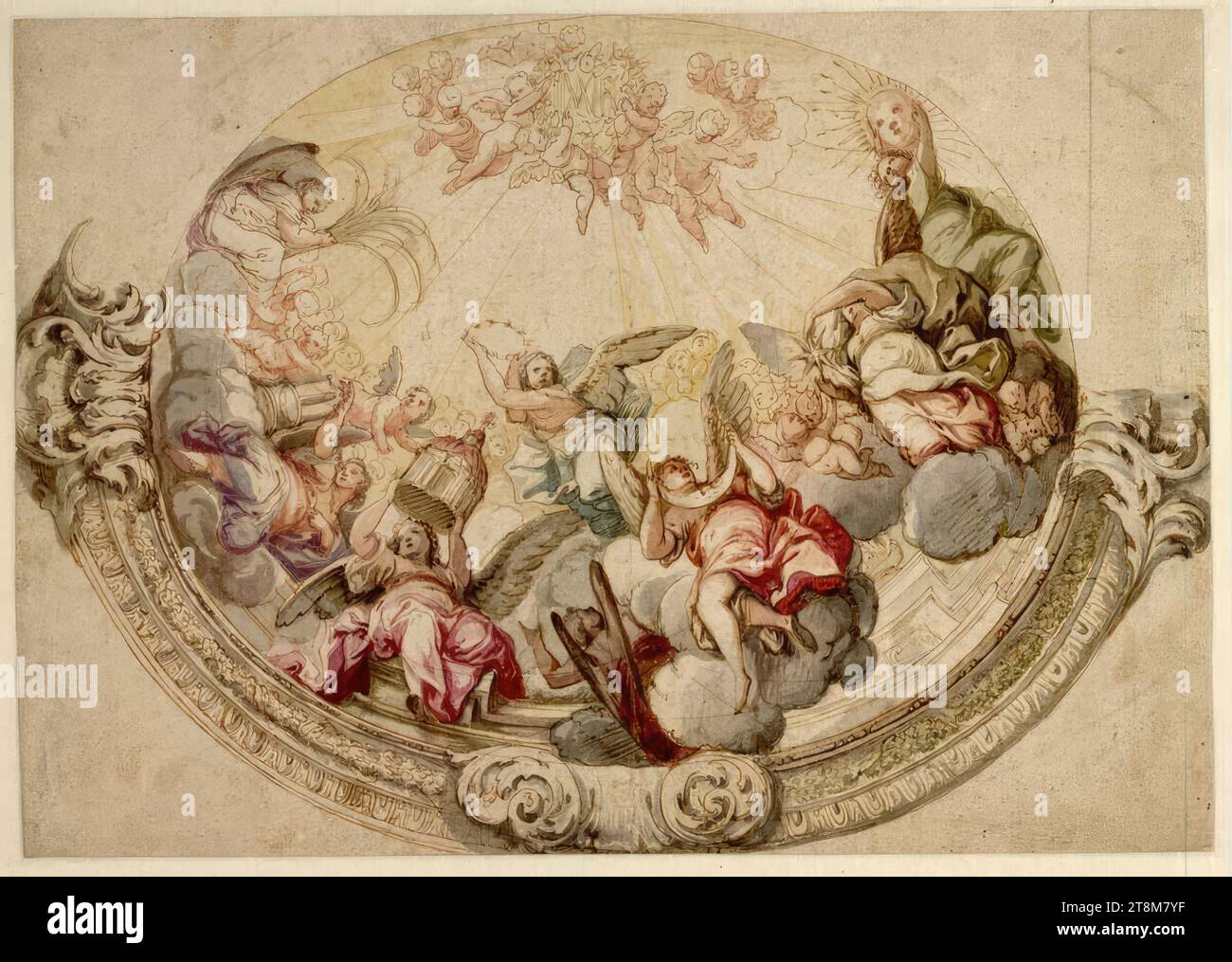 Angel with the symbols of the litany of Laurence (draft for a ceiling ...