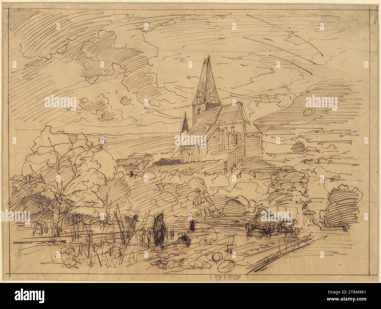Landscape with church, Emil Jakob Schindler (Vienna 1842 - 1892 ...