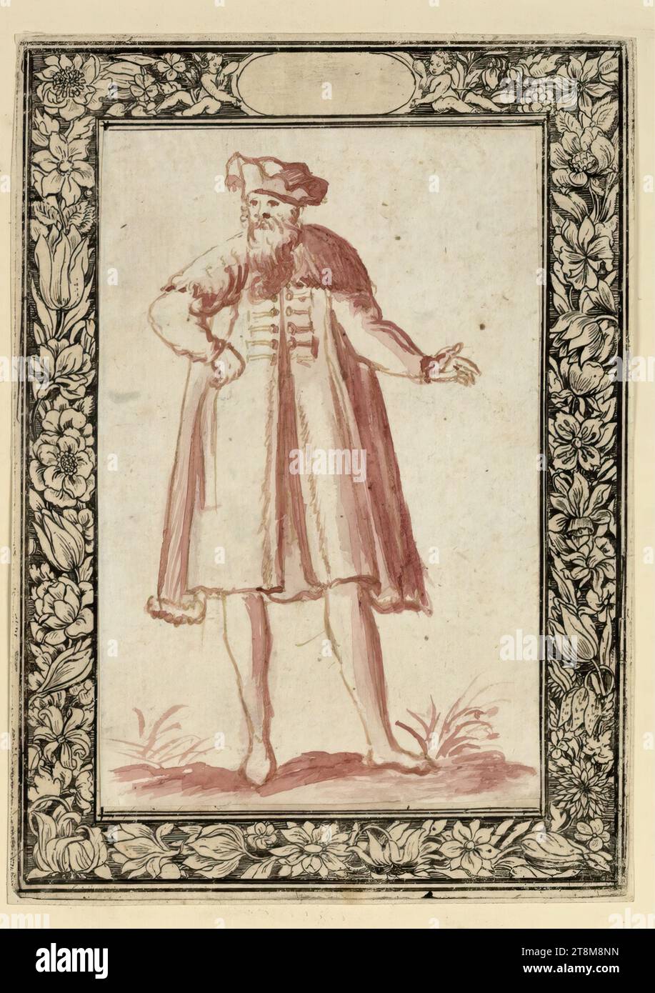 Man with Fur Cloak and Fur Hat, between 1650 and 1664, Drawing, pen and ...