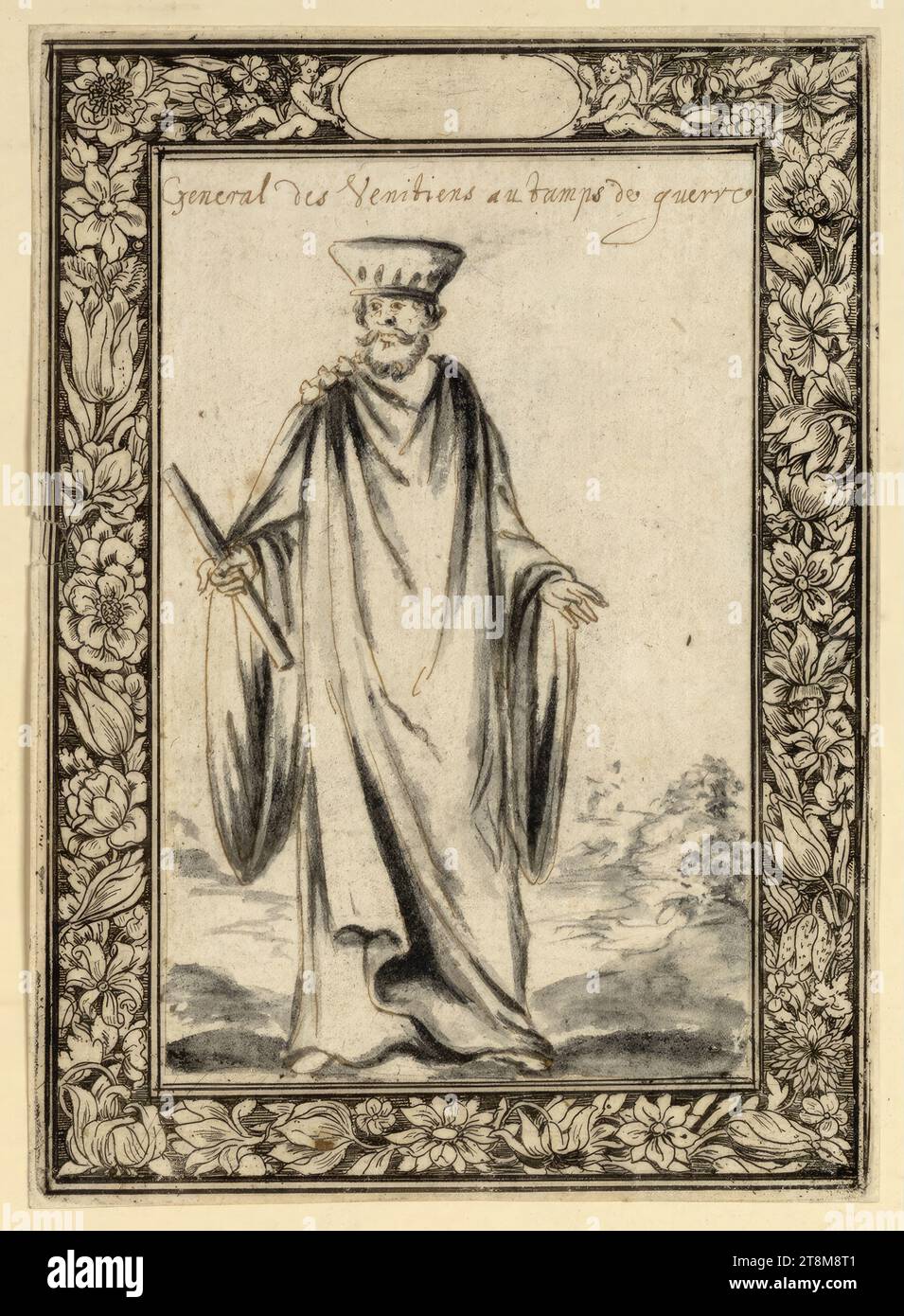 Venetian General in Wartime, between 1650 and 1664, Drawing, pen and ...