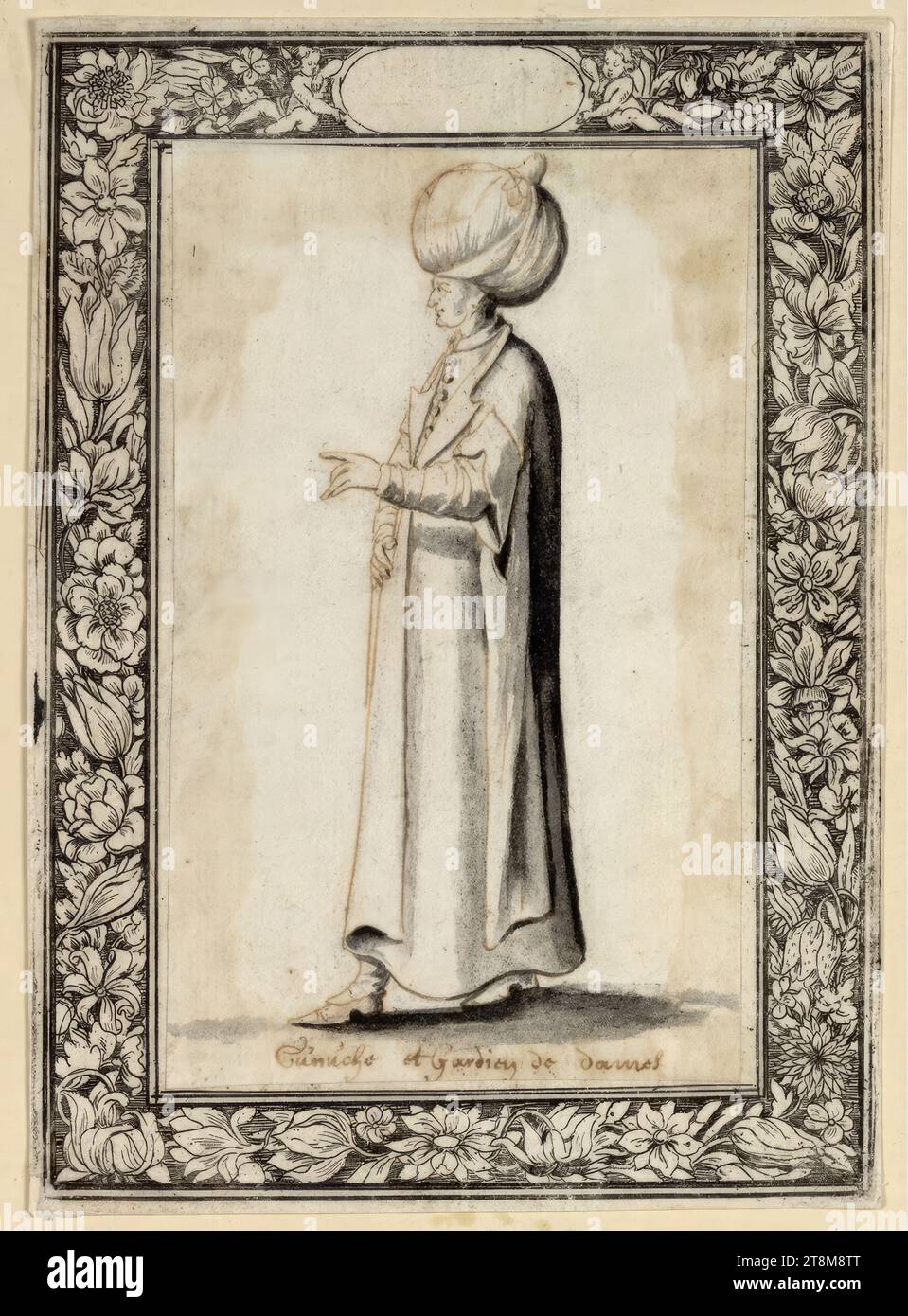 Eunuch and Harem Guard, between 1650 and 1664, Drawing, pen and brown ...