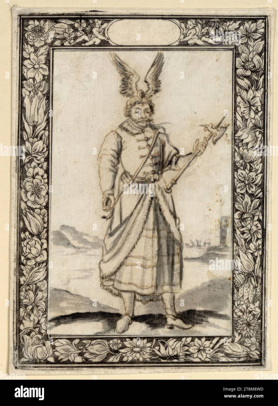 Turk with Winged Helmet, between 1650 and 1664, drawing, pen and brown ...