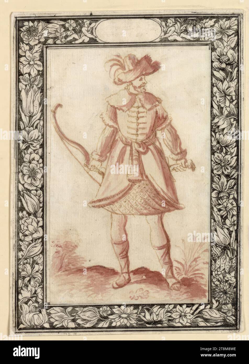 Turk with Crossbow, between 1650 and 1664, Drawing, pen and brown ink ...