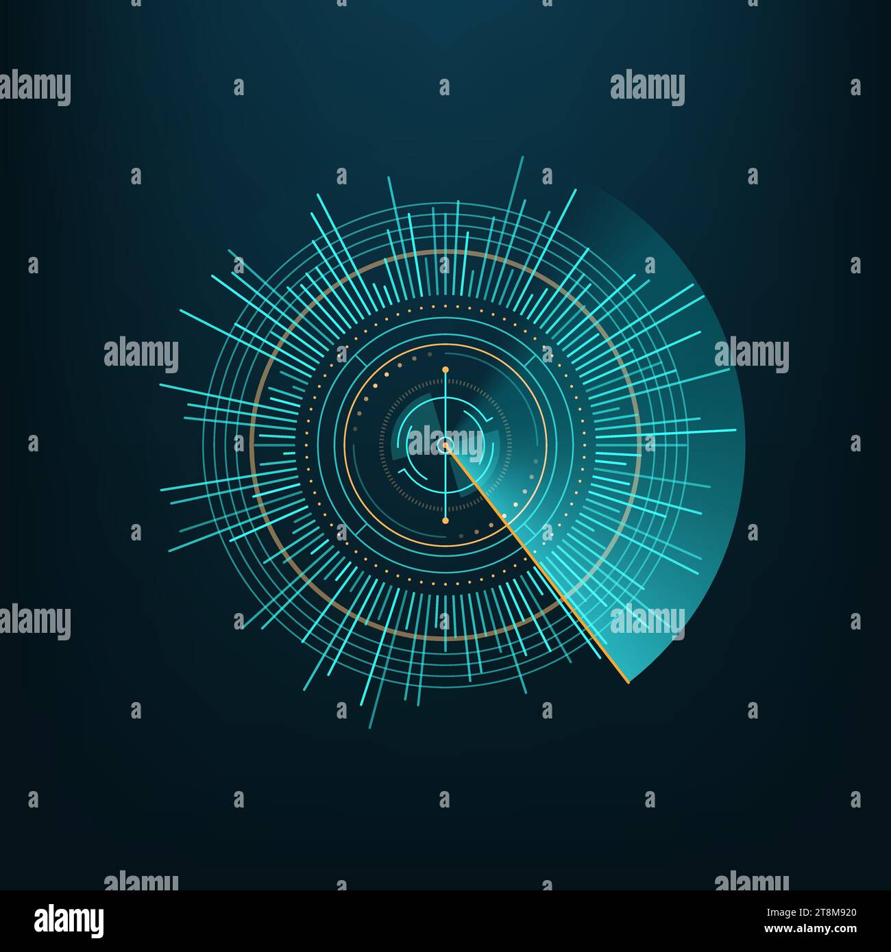 Round circle futuristic chart, HUD element. SCi FI navigation compass screen or futuristic radar ...