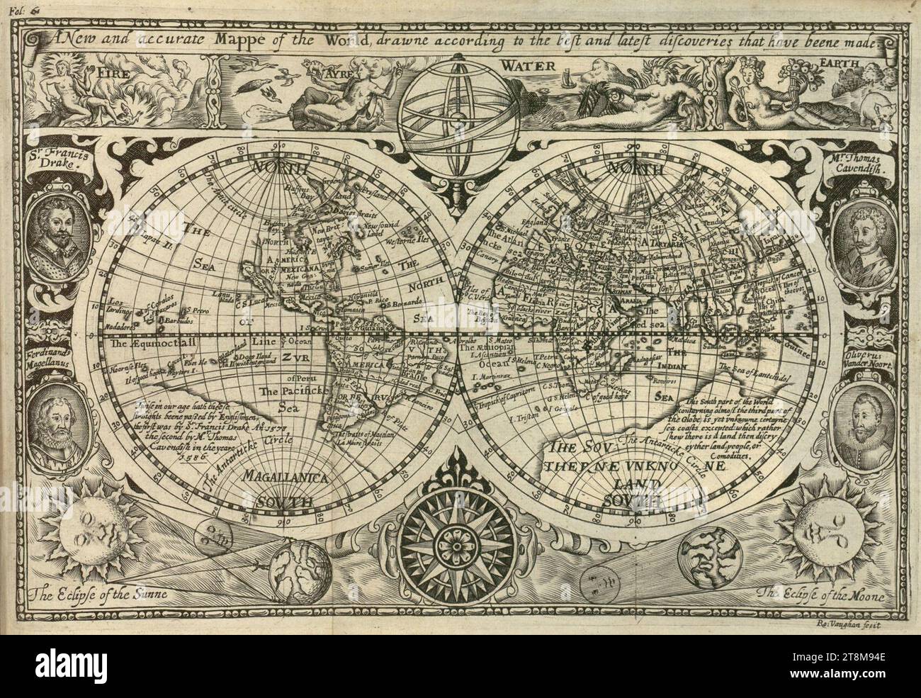 Vaughan - A New and accurate Mappe of the World, drawne according to ...