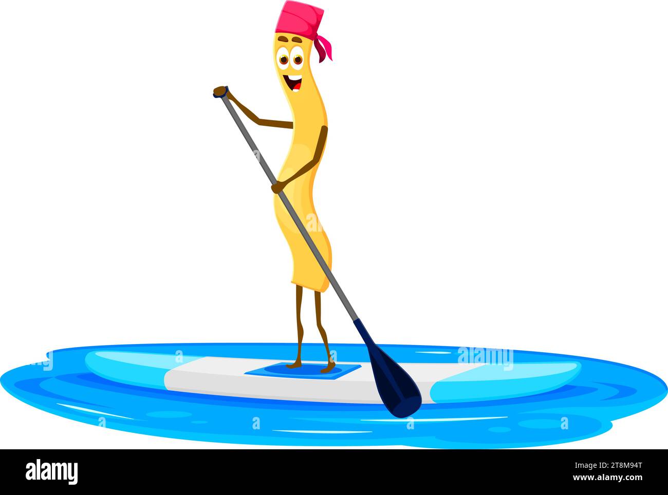 Cartoon all nuovo cheerful pasta character on summer beach vacation and ...