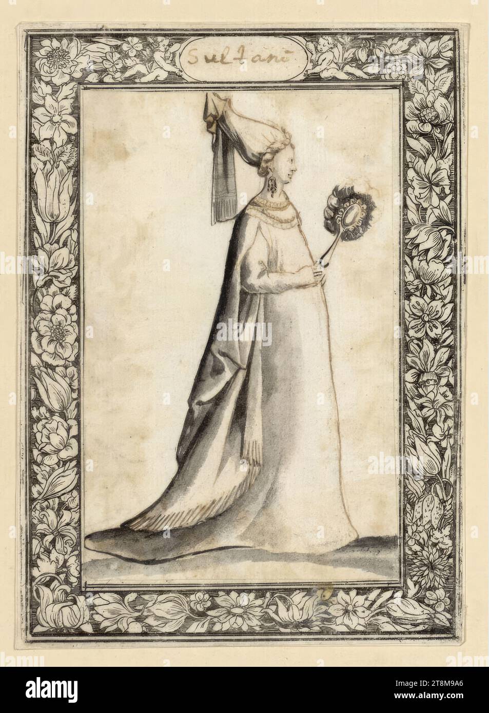 Turkish Princess, between 1650 and 1664, Drawing, pen and brown ink ...