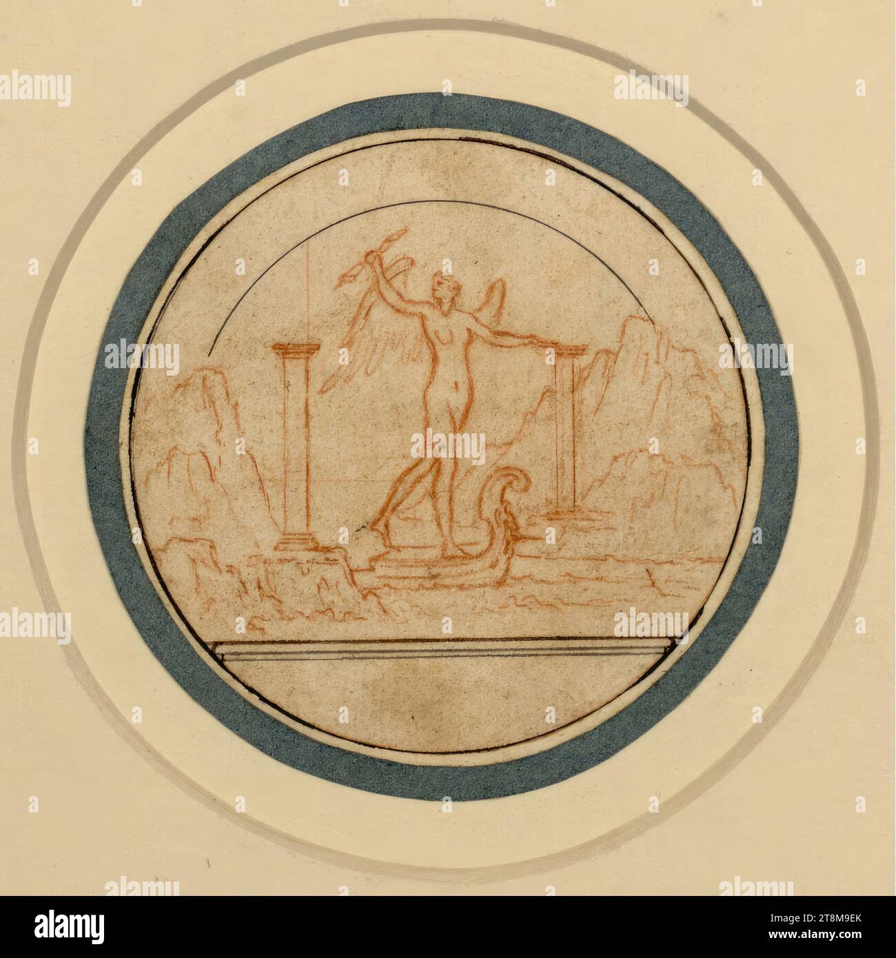 Goddess of Victory between the pillars of Hercules, twelve designs for ...