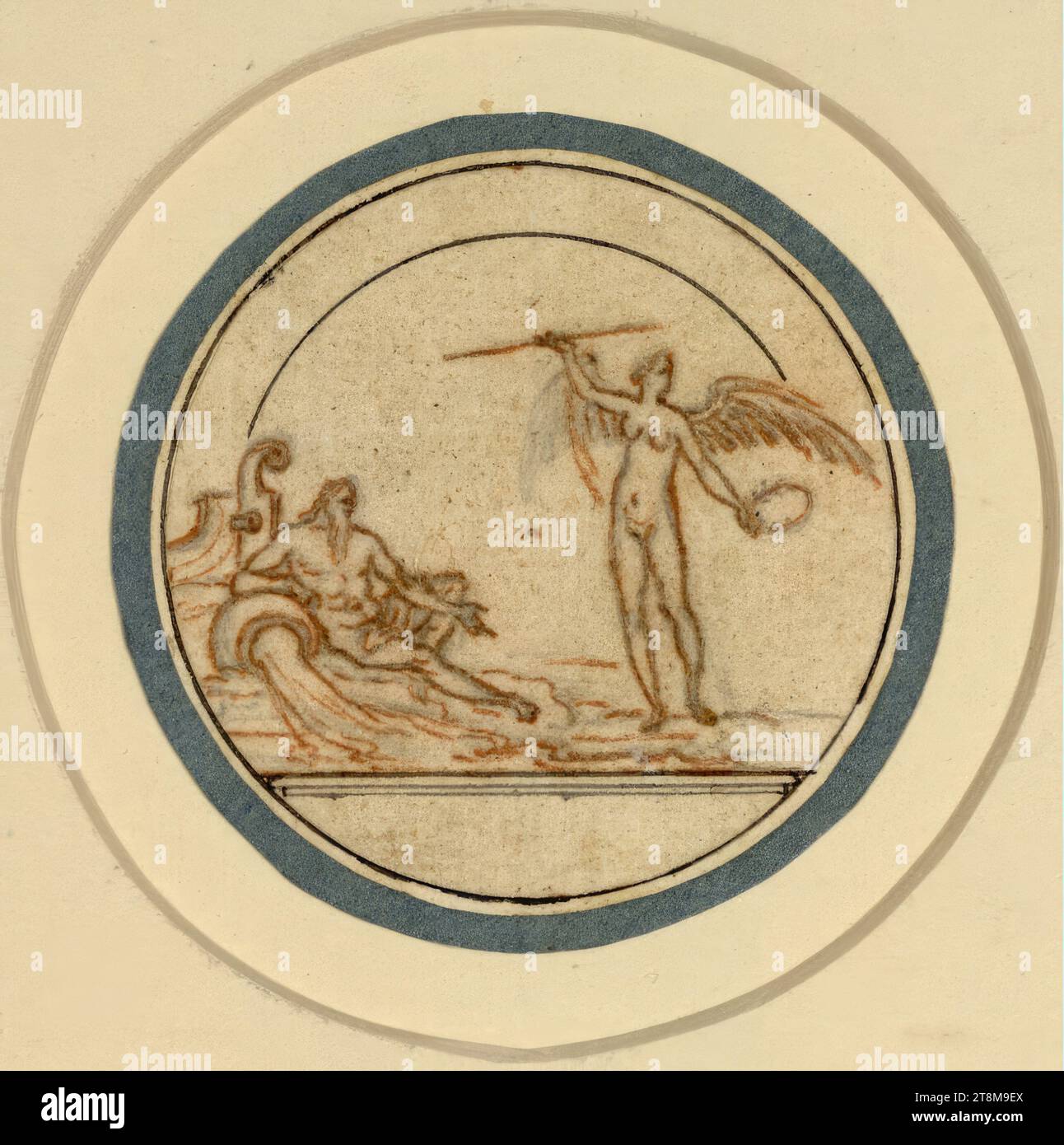 Goddess of Victory with River God, Twelve Designs for Medals, Sébastien ...