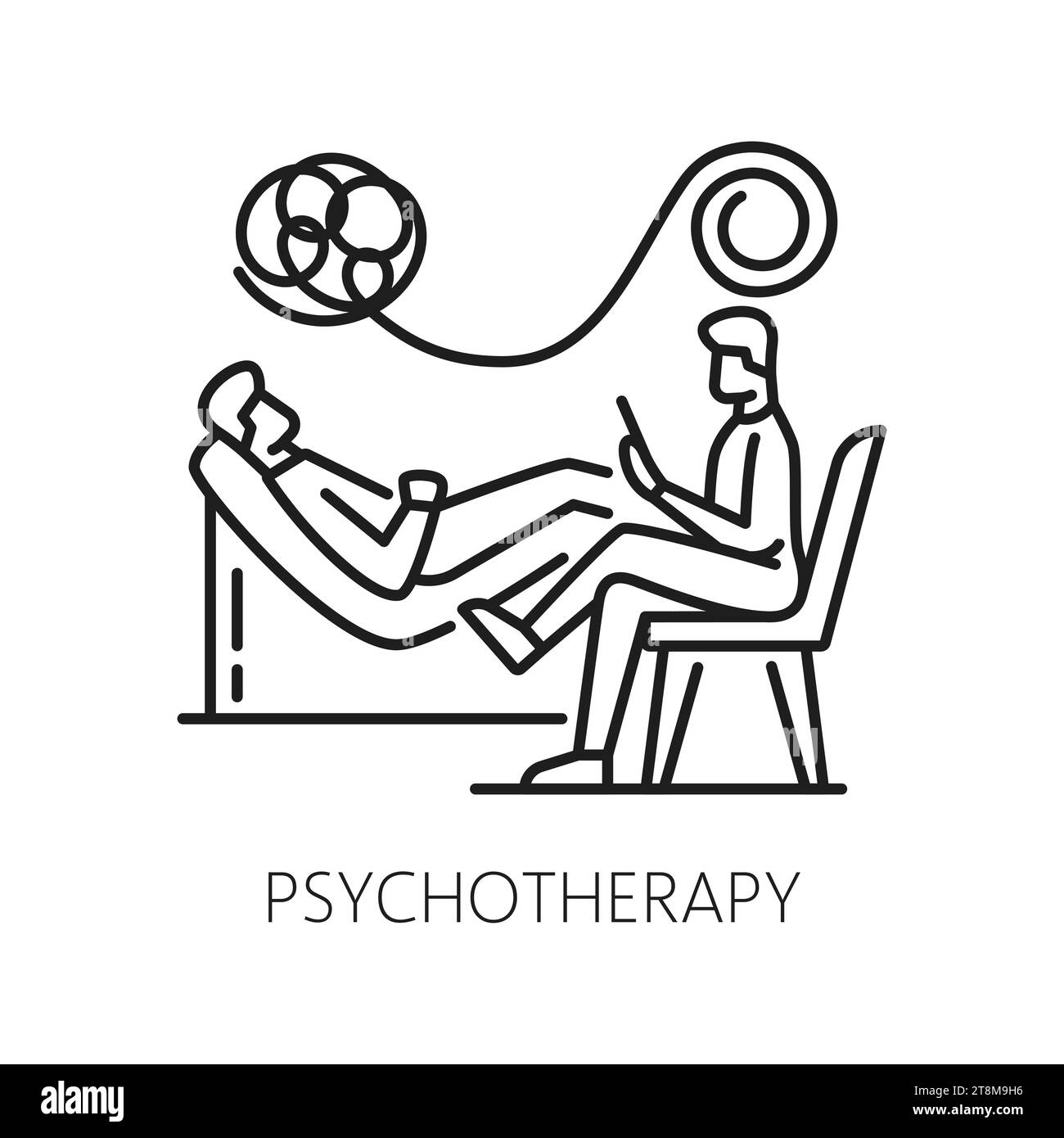 Psychotherapy, mental health icon. Human psychology, mental disorder ...