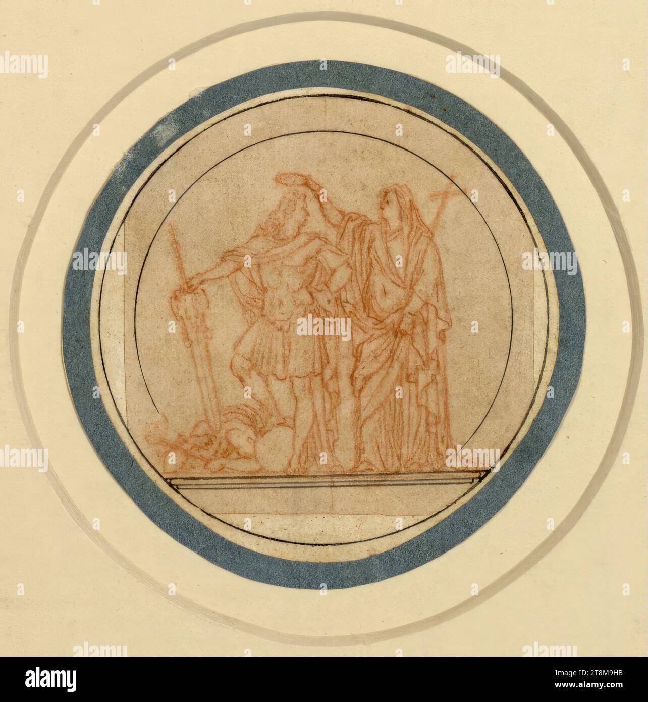 Allegorical figure crowns Louis XIV (medal for the destruction of ...