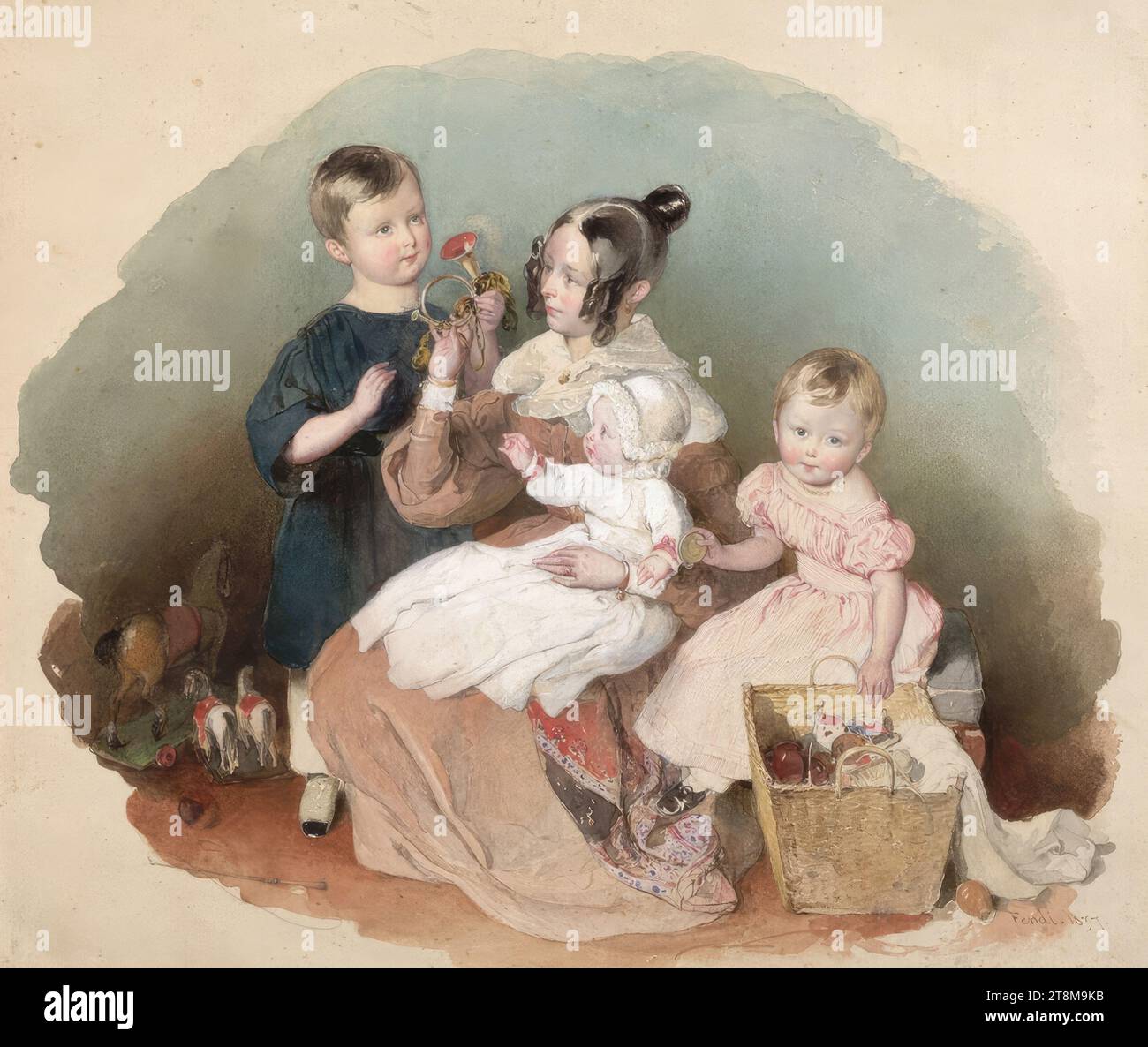 The Toy Basket, Peter Fendi (Vienna 1796–1842 Vienna), 1837, drawing ...