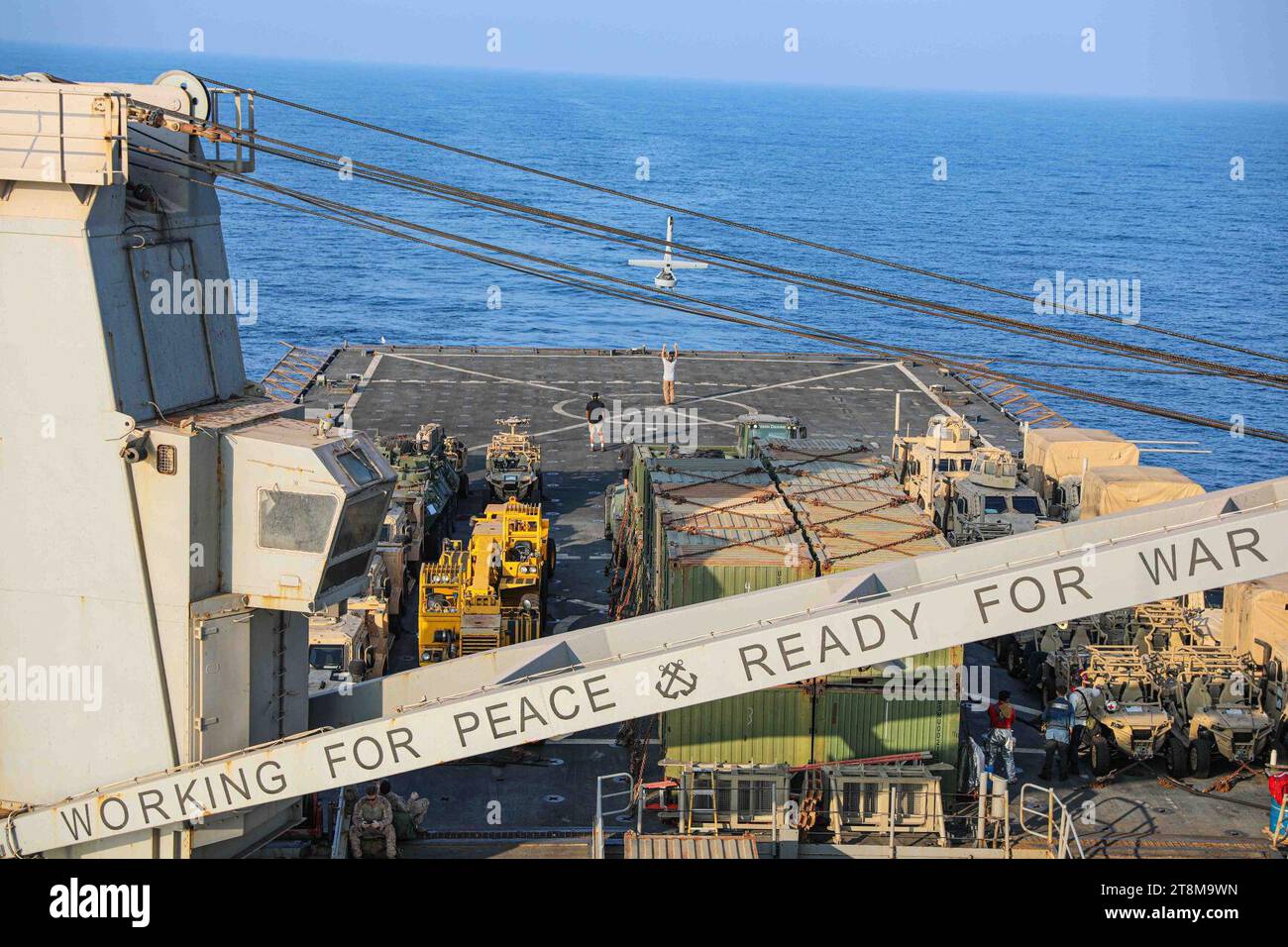 V-BAT launches from USS Carter Hall in the Gulf of Aden Stock Photo - Alamy