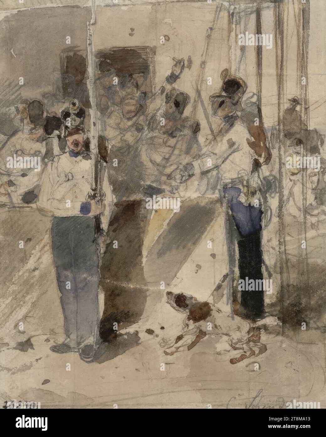 Military homage, Carl Schindler (Vienna 1821 - 1842 Laab im Walde ...