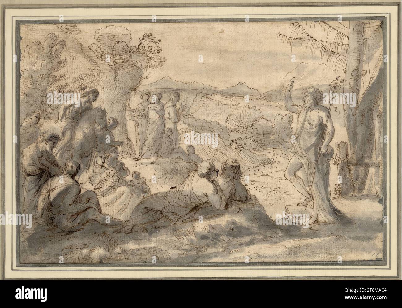 Preaching of the Baptist, Giovanni Francesco Grimaldi (Bologna 1606 ...