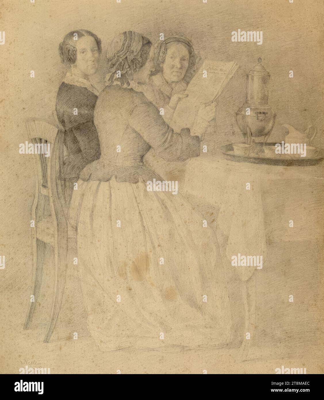Three women at the coffee table, Michael Neder (Vienna 1807 - 1882 ...