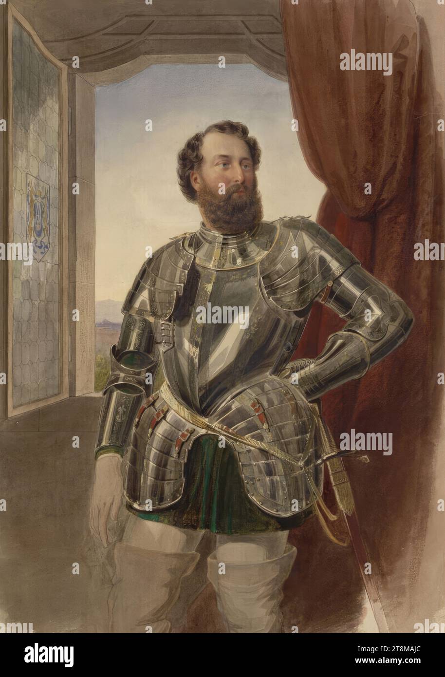 Man in armor, Michael Stohl (Vienna 1813 - 1881 Vienna), drawing ...