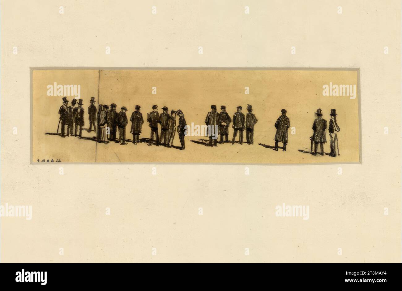 Groups of people, Josef Wawra (Vienna 1893 - 1935 Vienna), drawing ...