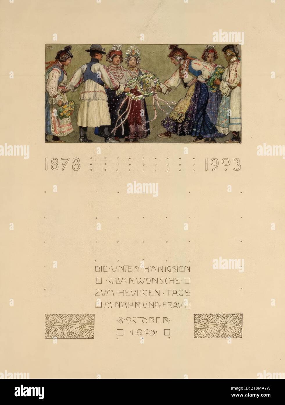 Wedding congratulations, Maximilian Lenz (Vienna 1860 - 1948 Vienna ...