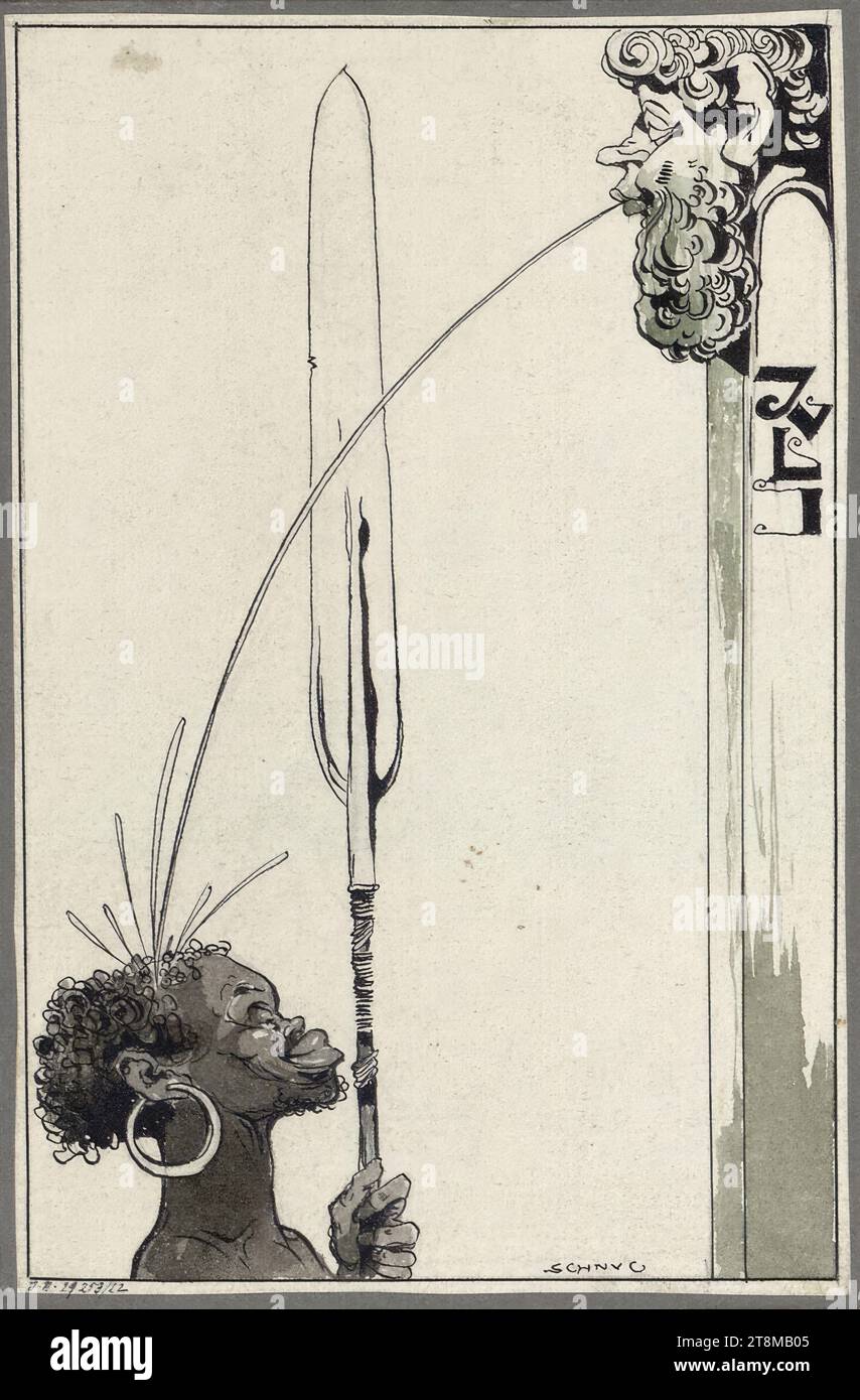 Allegory of July: an African warrior lets a Silens herme spit on his ...