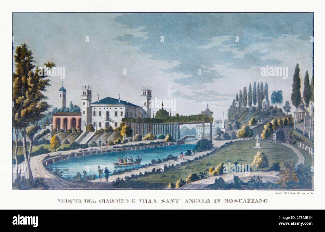 VEDUTA DEL GIARDINO E VILLA SANT'ANGELO IN MOSCAZZANO colour Stock ...
