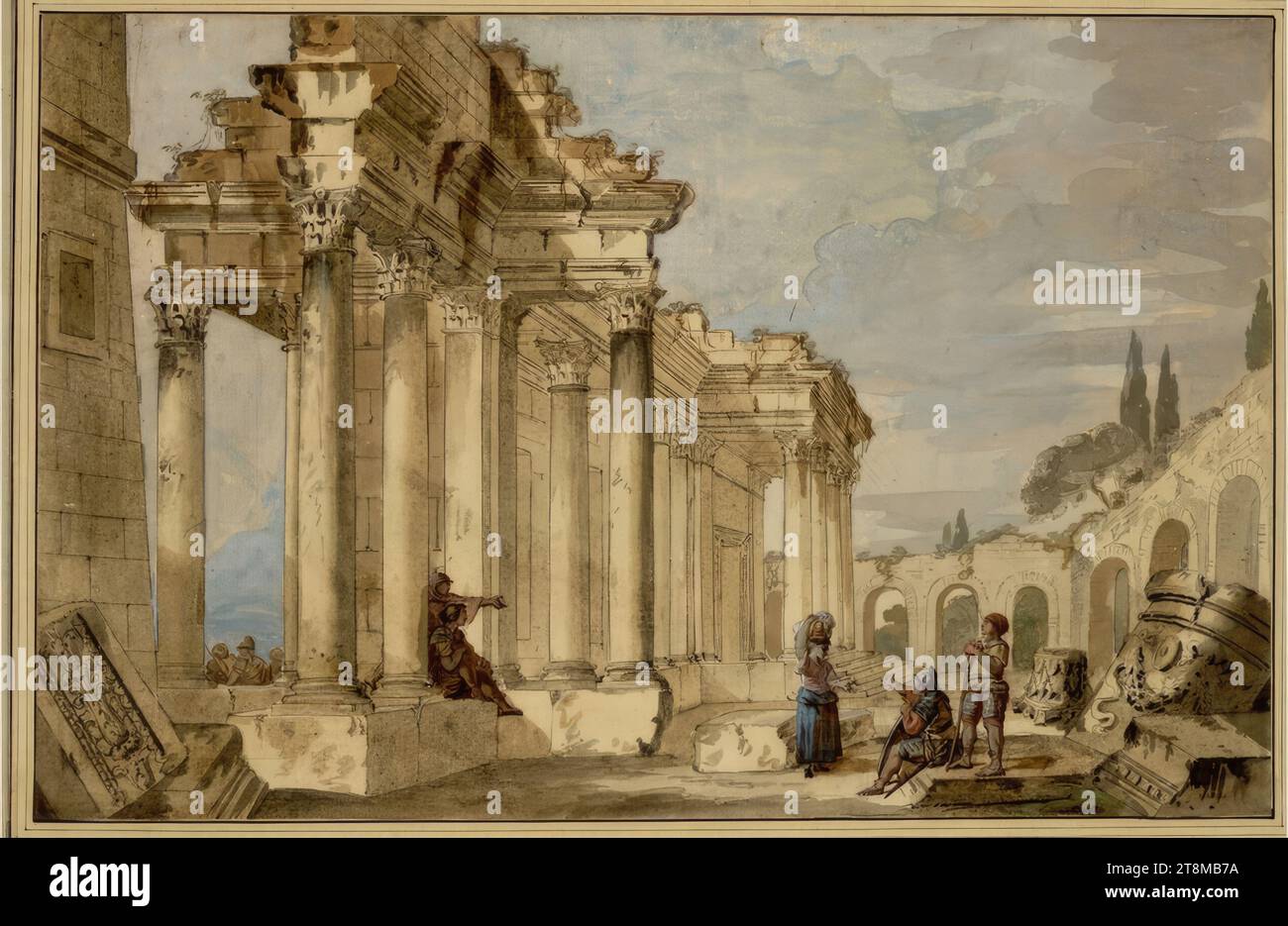 Roman ruins with staffage figures, Francesco Pannini (Rome 1745 - 1812 ...