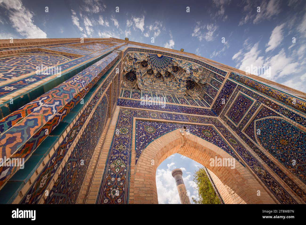 Parade portal of Gur-e-Amir mausoleum, famous architectural complex ...