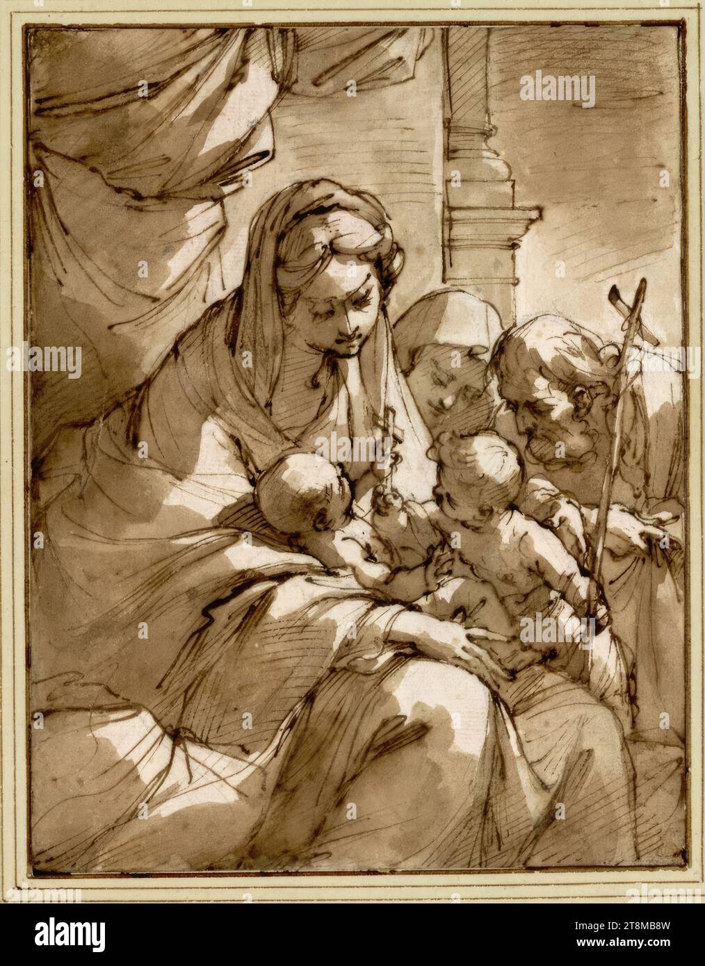 The holy family with the boy John and Elisabeth, Ubaldo Gandolfi (San ...