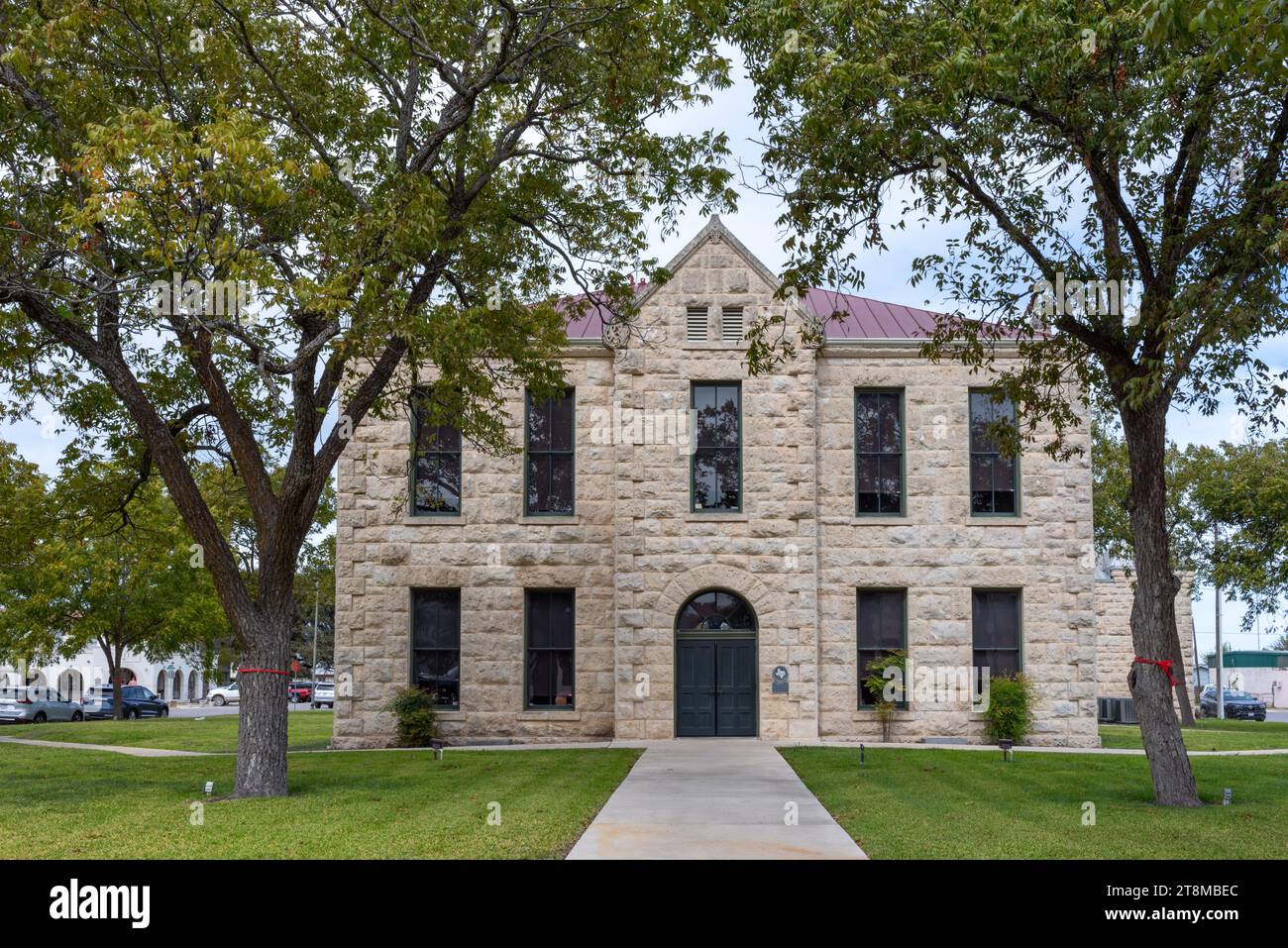 The grand Edwards County Courthouse, built of limestone in 1891, in ...