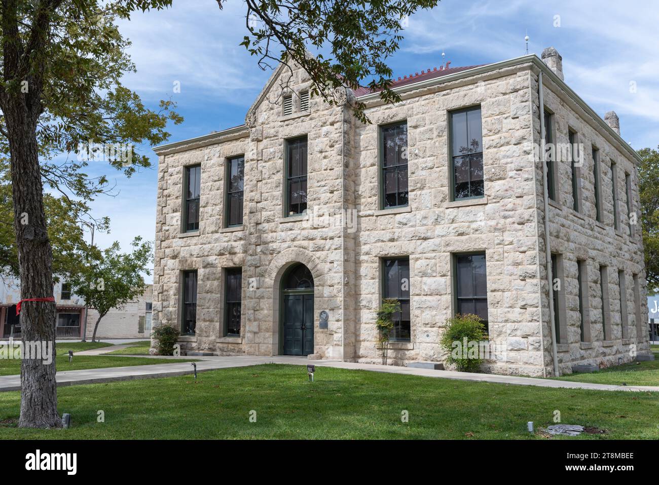 The grand Edwards County Courthouse, built of limestone in 1891, in ...