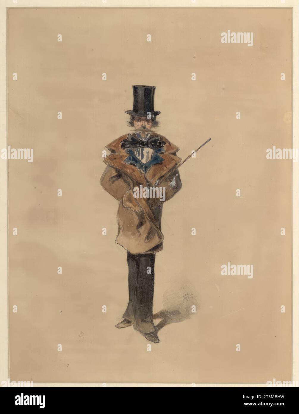 Standing gentleman in full figure with top hat, Anton Zampis (Vienna ...