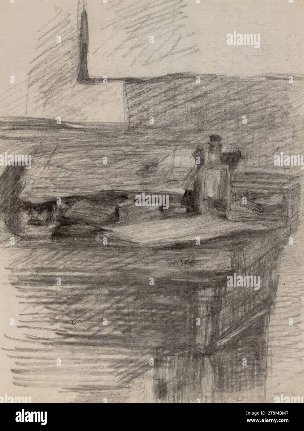 Corner of a desk, James Ensor (Ostend 1860 - 1949 Ostend), drawing ...