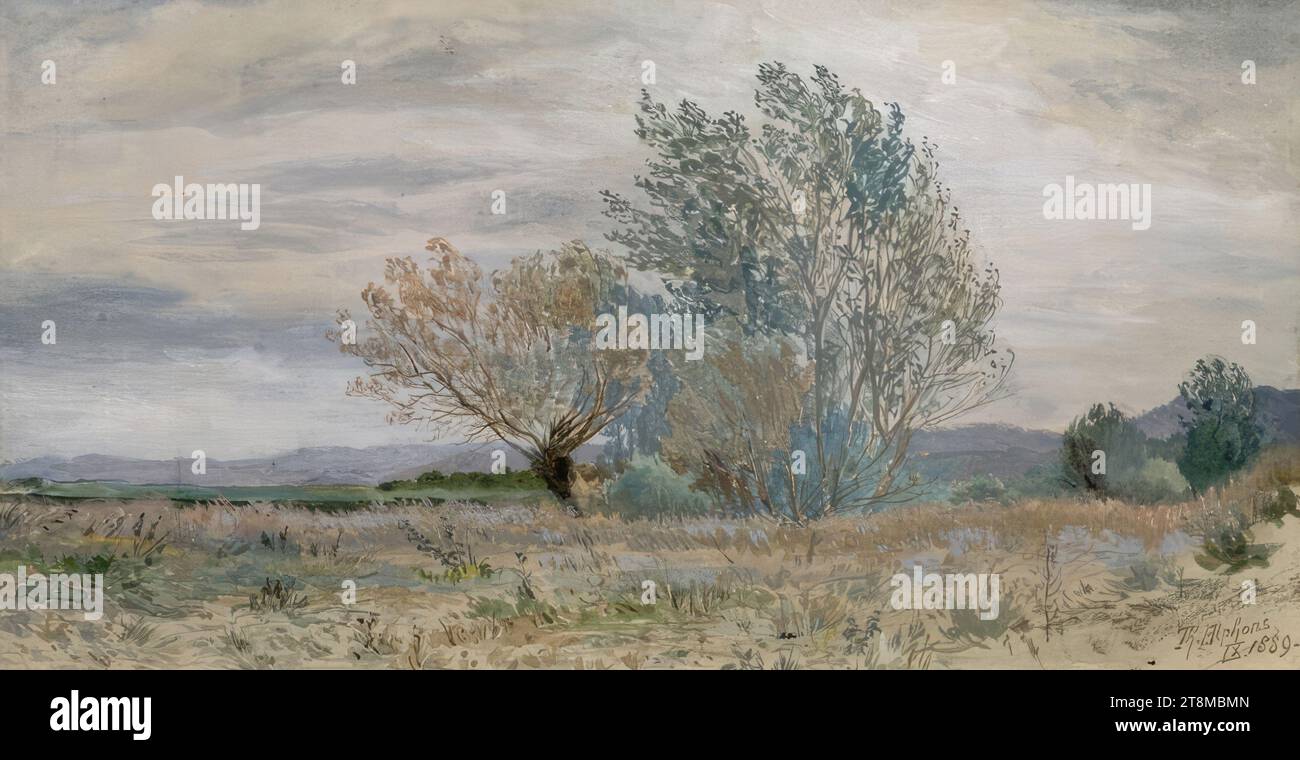 Landscape with willow bushes, Theodor Alphons (Krakow 1860 - 1897 Graz ...