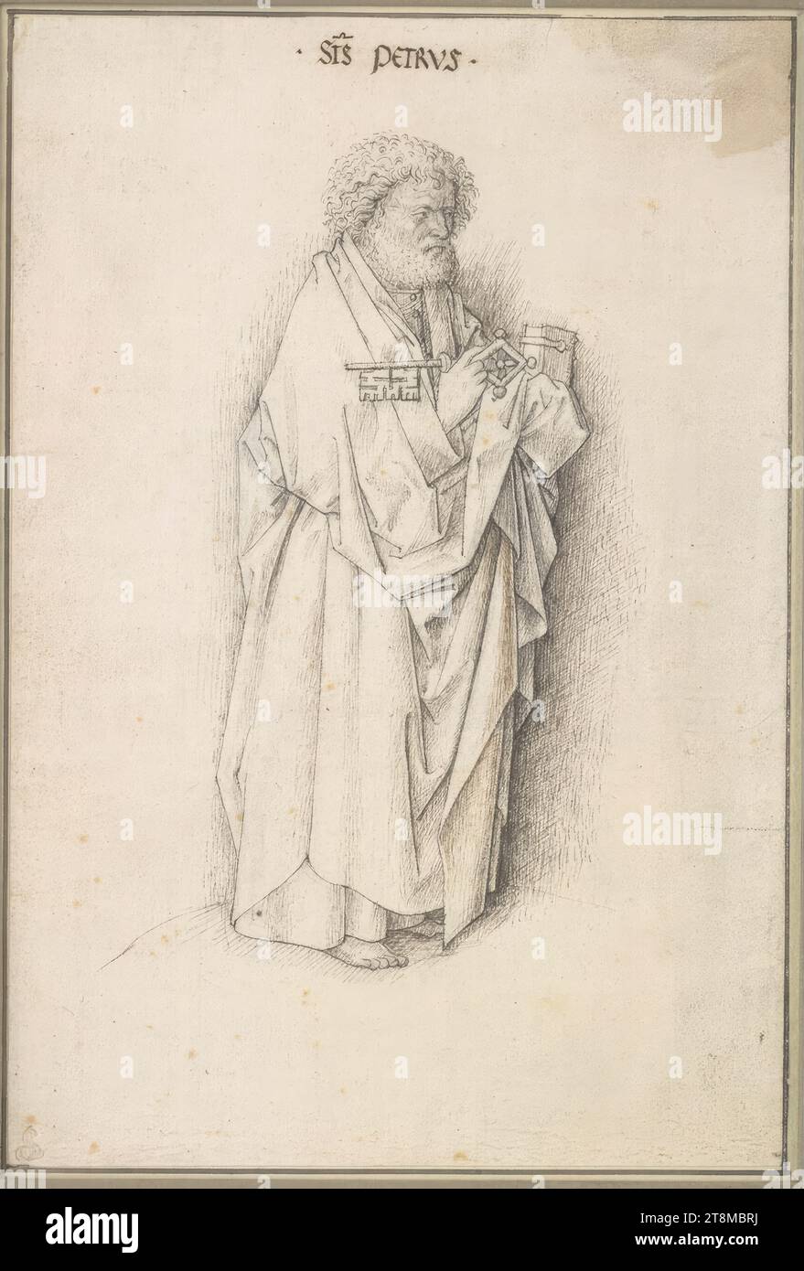 The Apostle Peter, around 1440, drawing, gray-brown pen over ...