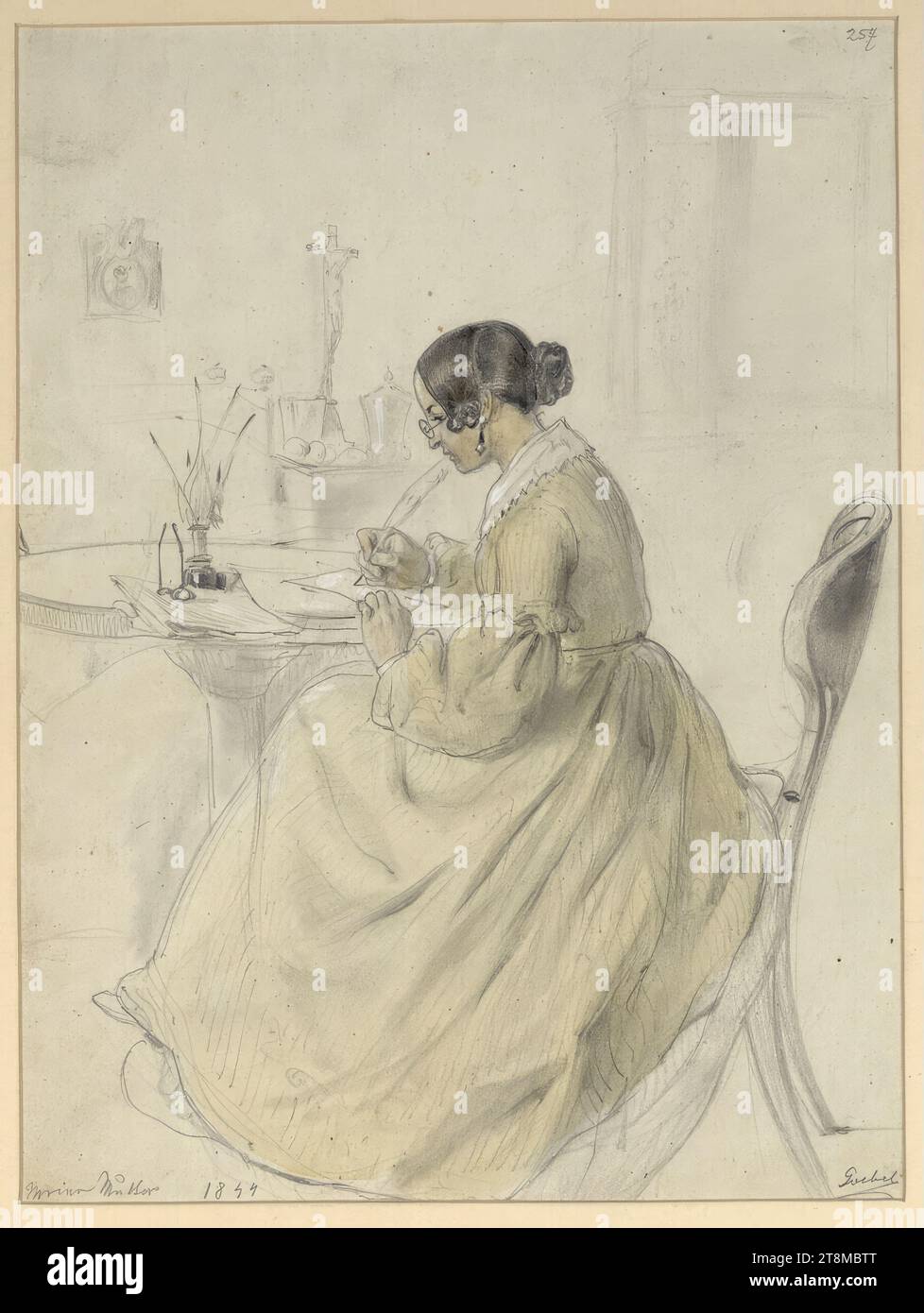 The artist's mother writing a letter, Carl Goebel (Vienna 1824 - 1899 ...