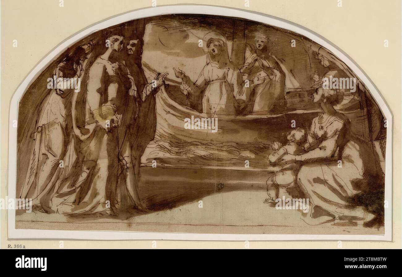 Unidentified scene (bezel). (Two holy women in a boat are worshiped on ...