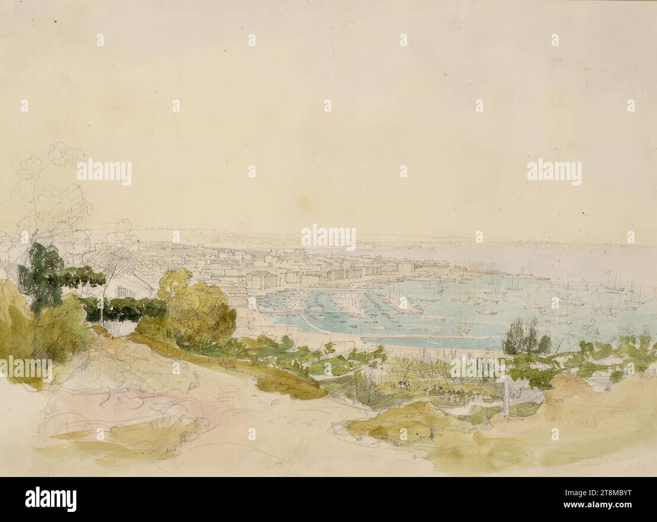 The port of Trieste, Thomas Ender (Vienna 1793 - 1875 Vienna), drawing ...