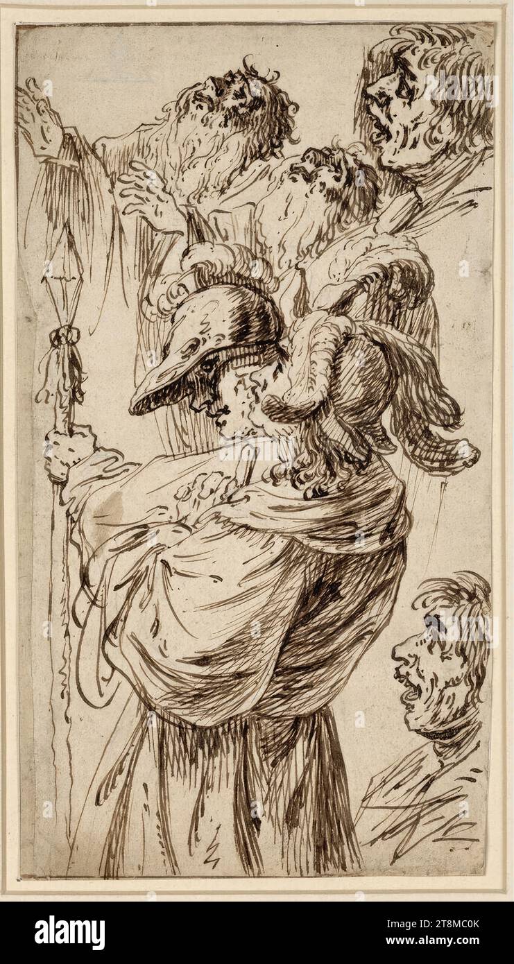 Study sheet with half figures and heads, Jacob Symonsz. Pynas ...