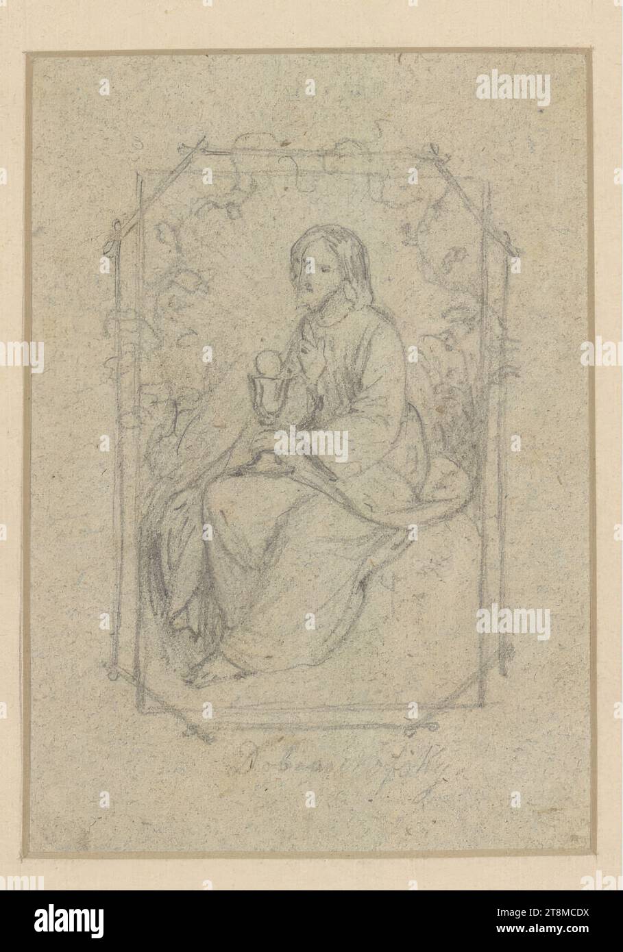 Christ with a chalice surrounded by tendrils, Franz Joseph ...