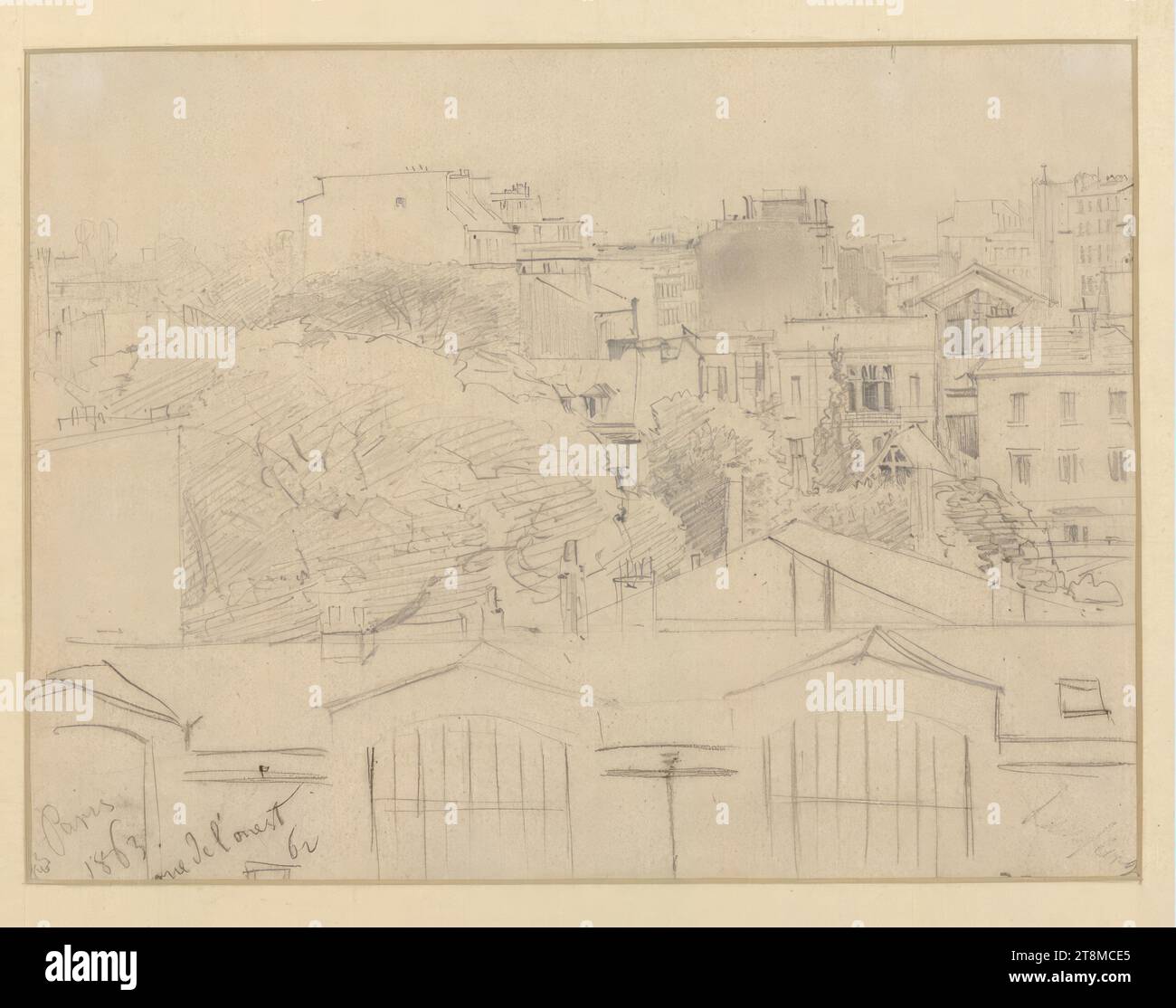 View of Paris from the Rue de l'ouest, Ferdinand Laufberger ...
