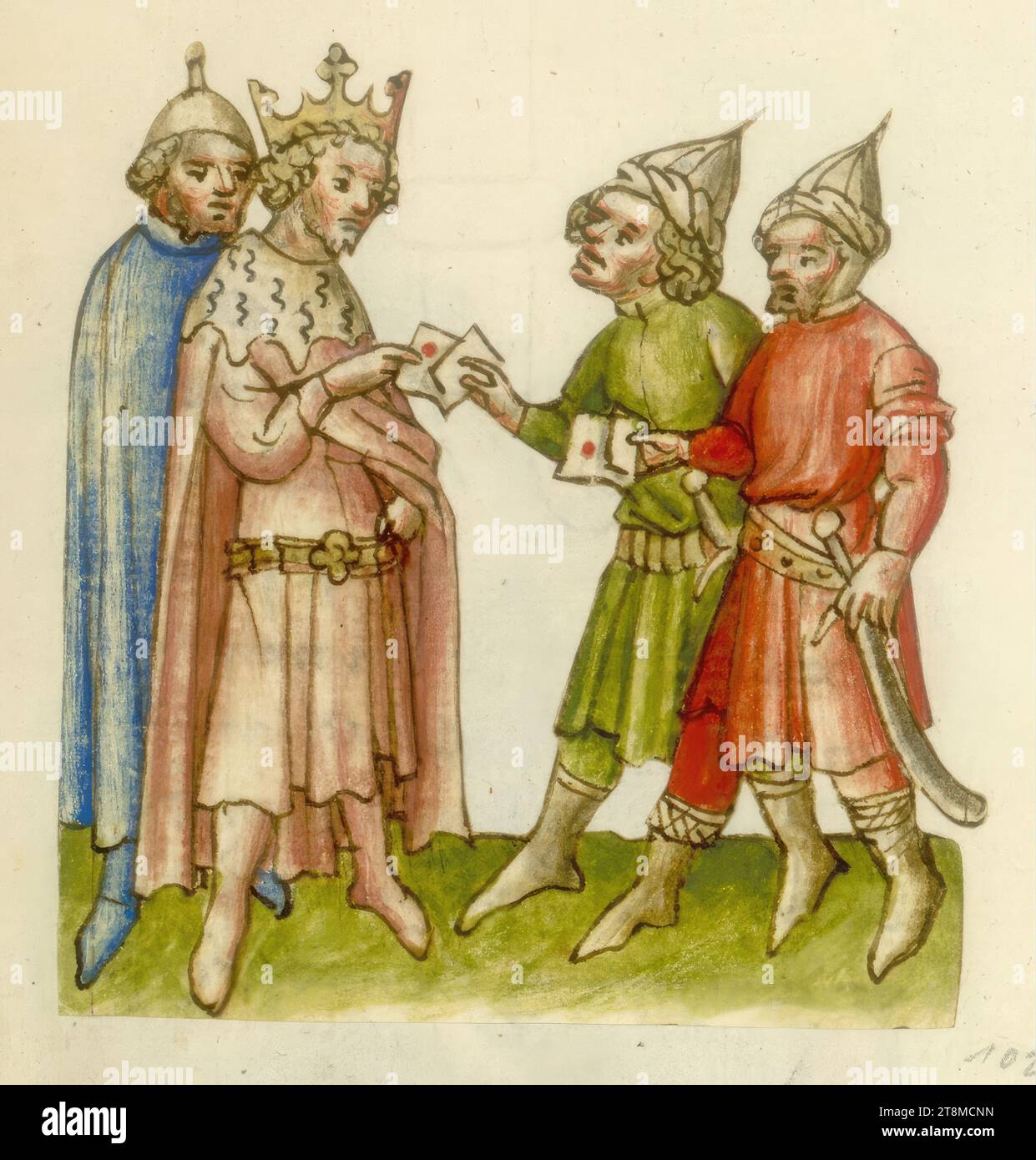 King Receives Letters, History Bible, Anonymous, 1420 - 1430, Drawing ...