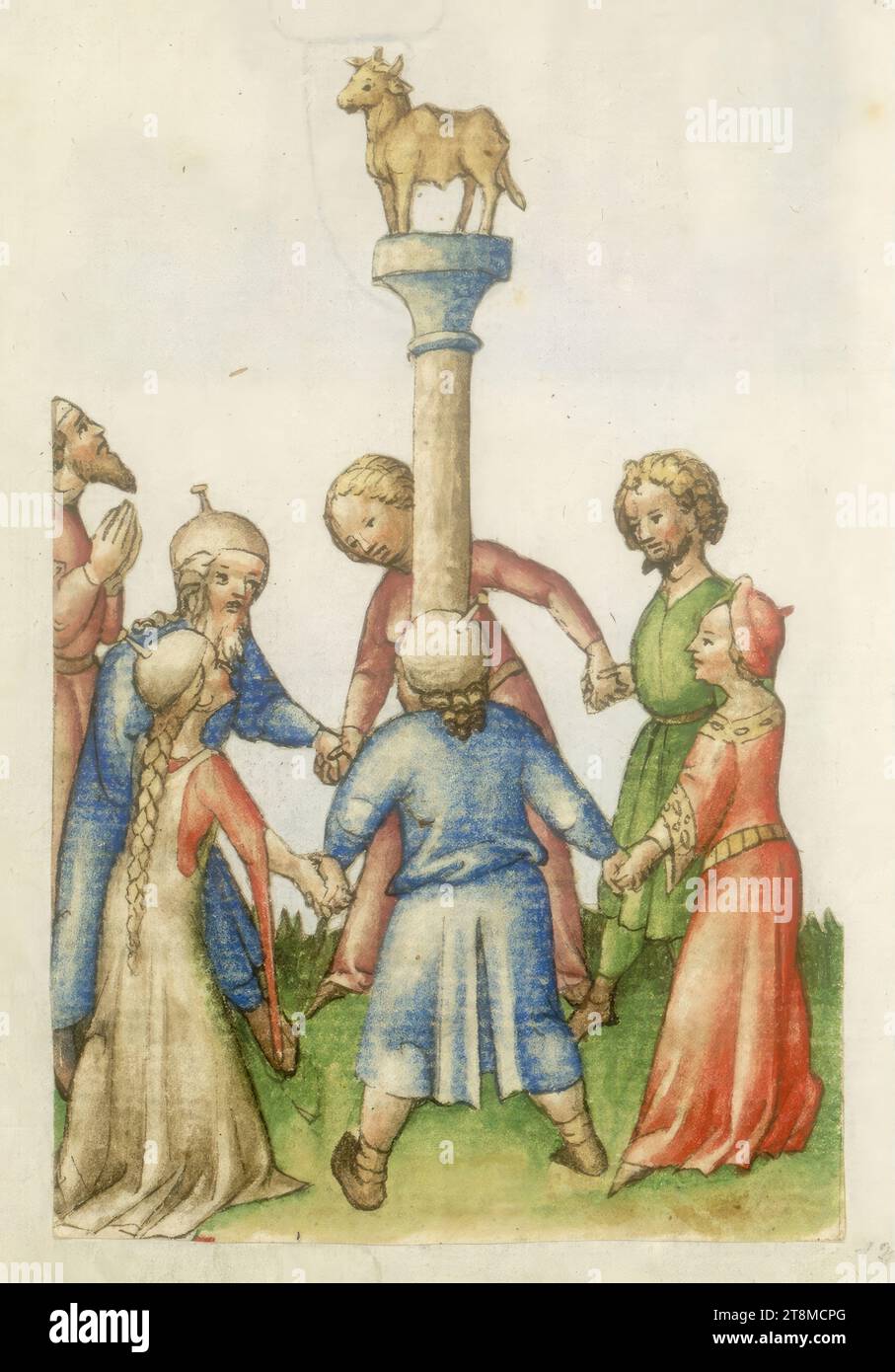Dance around the golden calf, History Bible, Anonymous, 1420 - 1430 ...