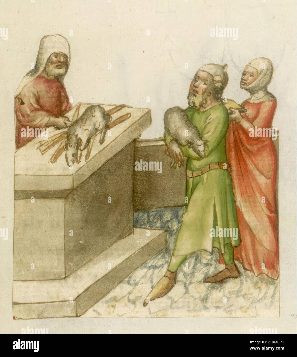 Sacrificial Scene, History Bible, Anonymous, 1420-1430, Drawing ...