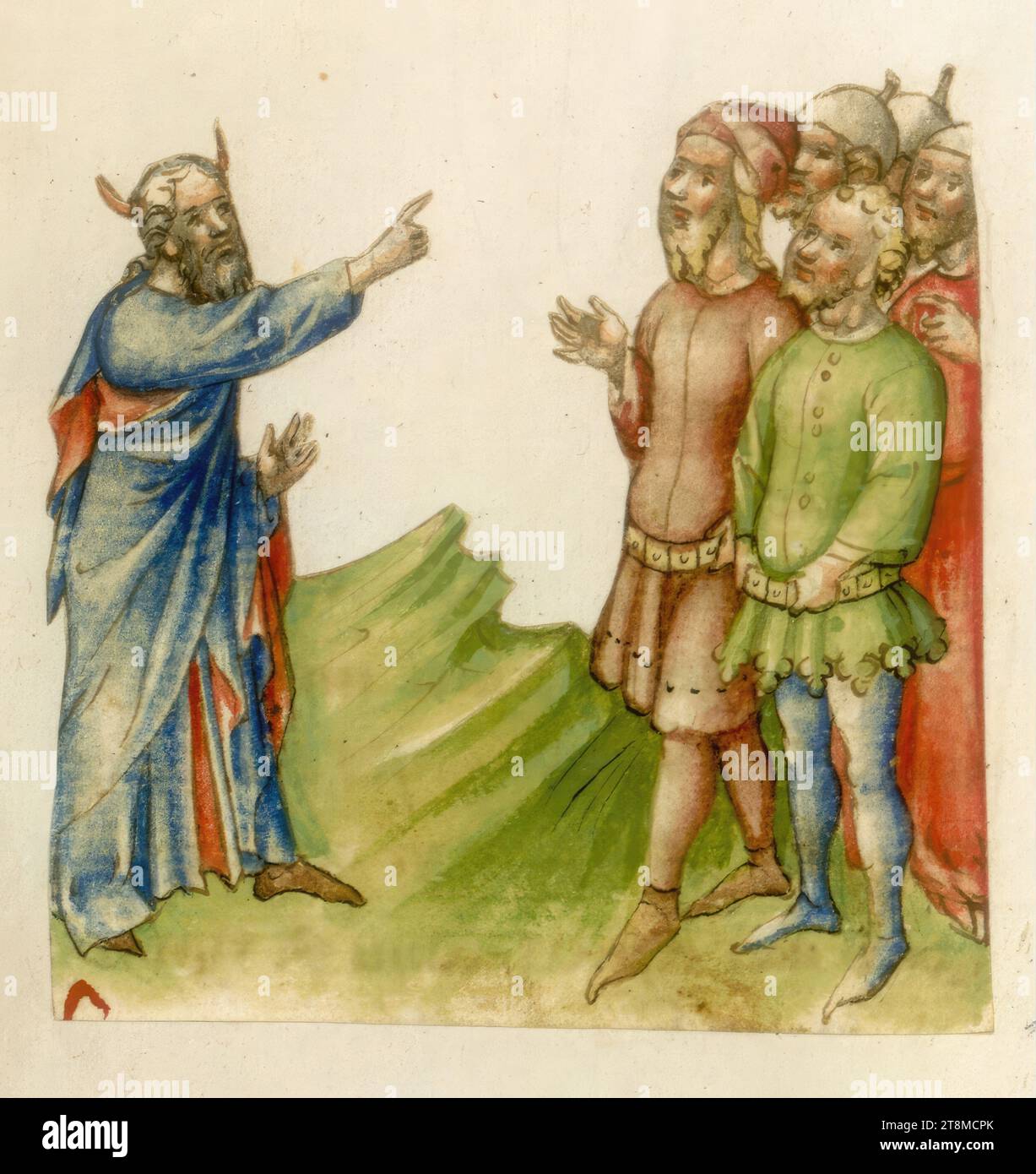 Moses Teaching, History Bible, Anonymous, 1420 - 1430, Drawing, Colored ...
