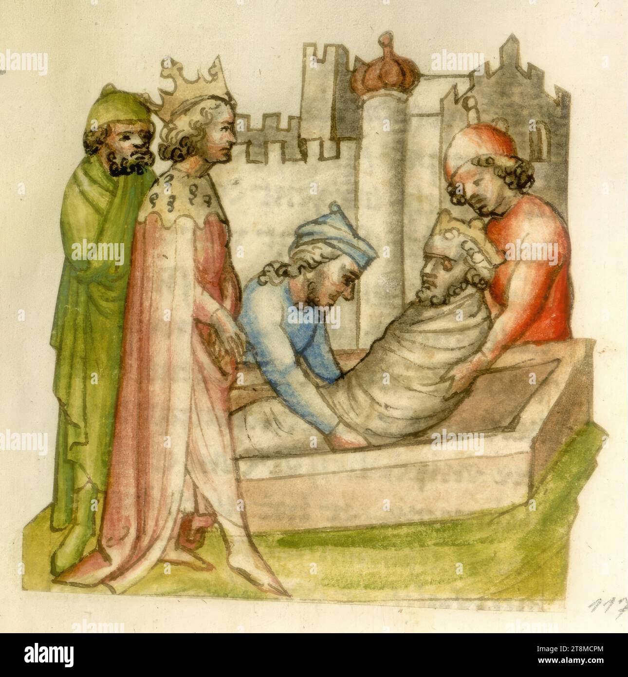 Funeral of a King, History Bible, Anonymous, 1420-1430, Drawing ...