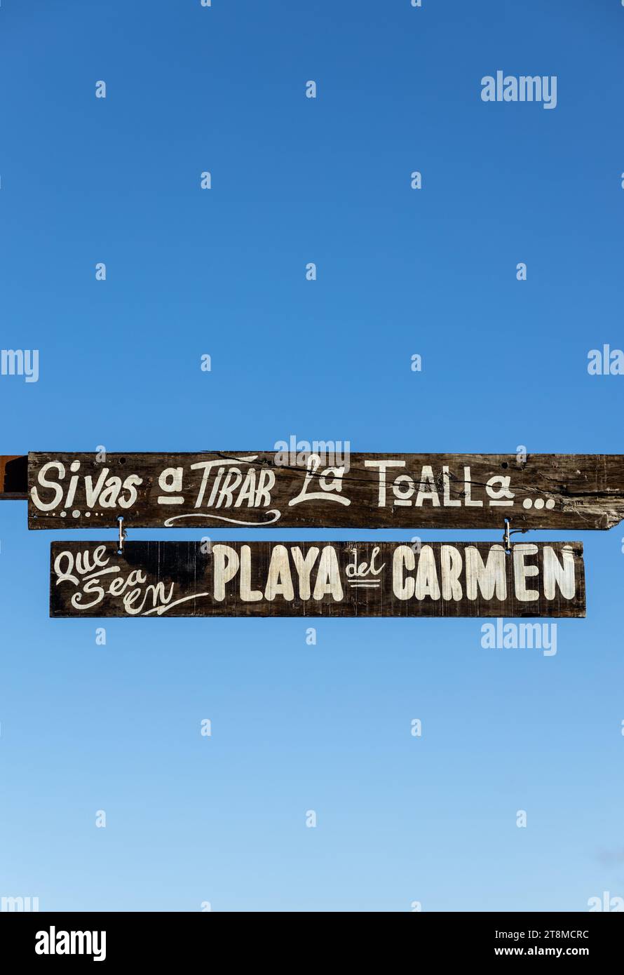 beach sign, Playa del Carmen, Mexico, Quintana Roo, summer 2023 Stock ...